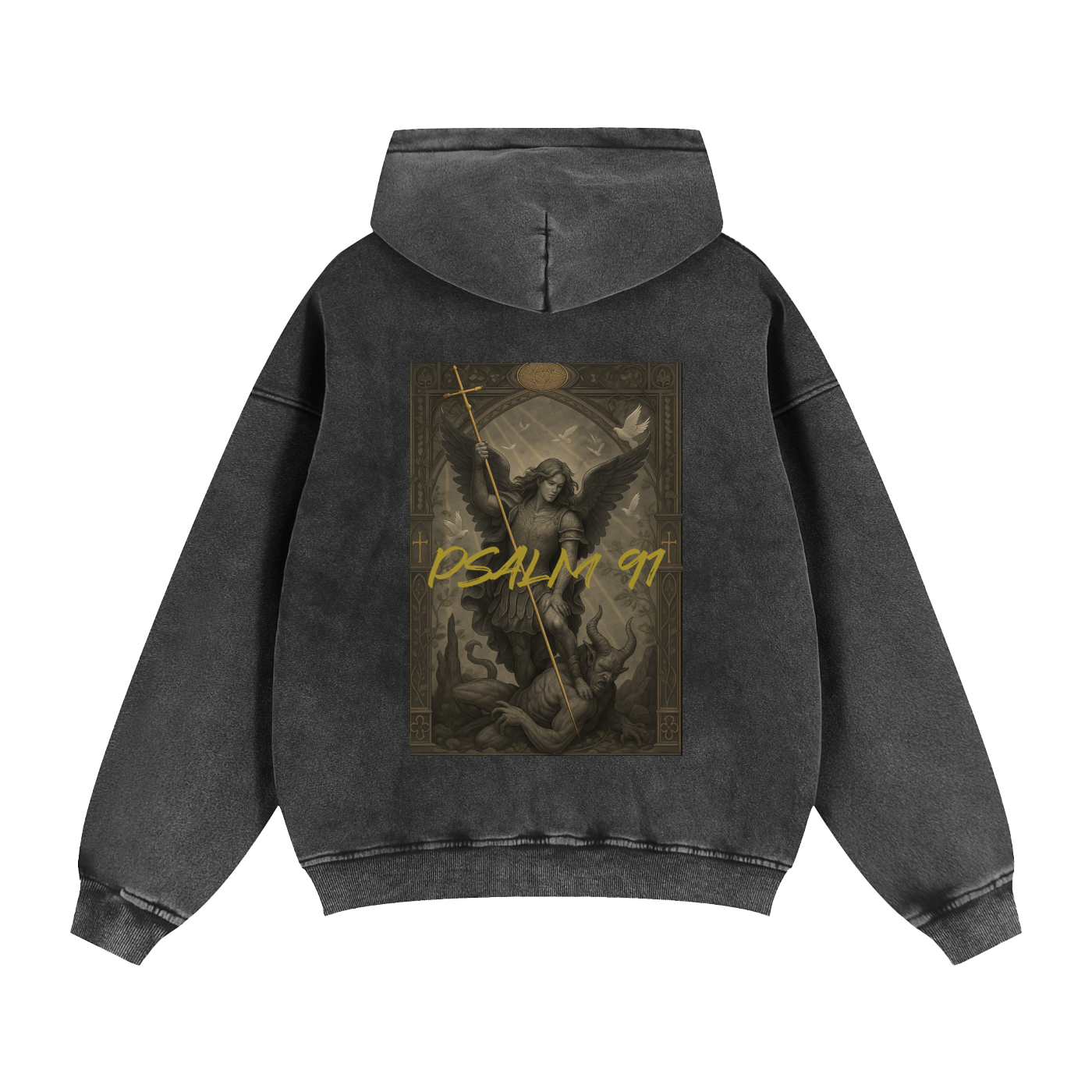 “Psalm 91” – Archangel Battle Zip-Through Boxy Fleece Hoodie – Nine by Silverlining